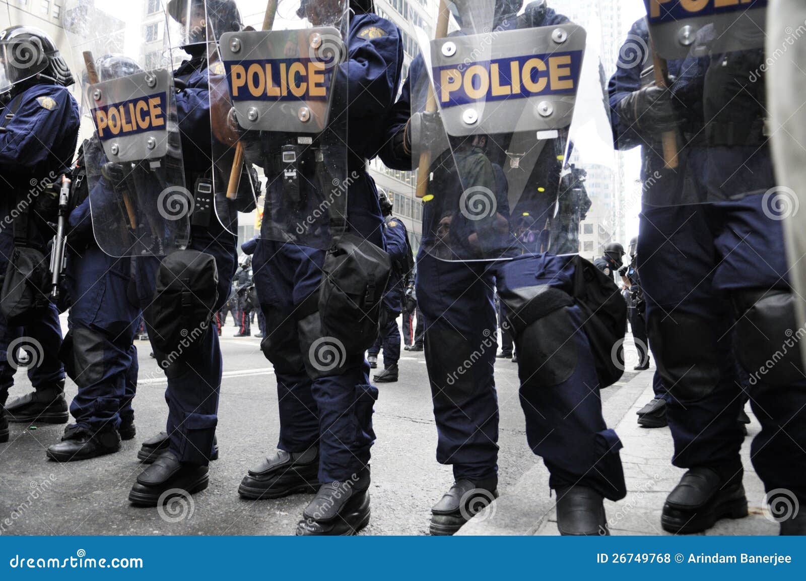 Riot Police Officers Blocking the Downtown Streets Editorial Stock ...