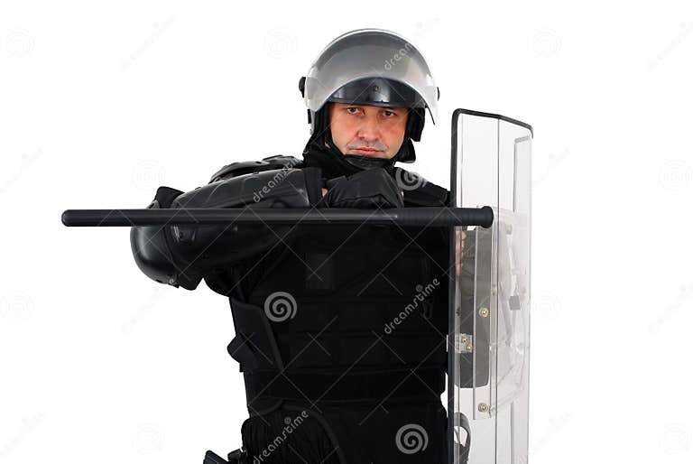 Riot policeman stock image. Image of bulletproof, safety - 11864517
