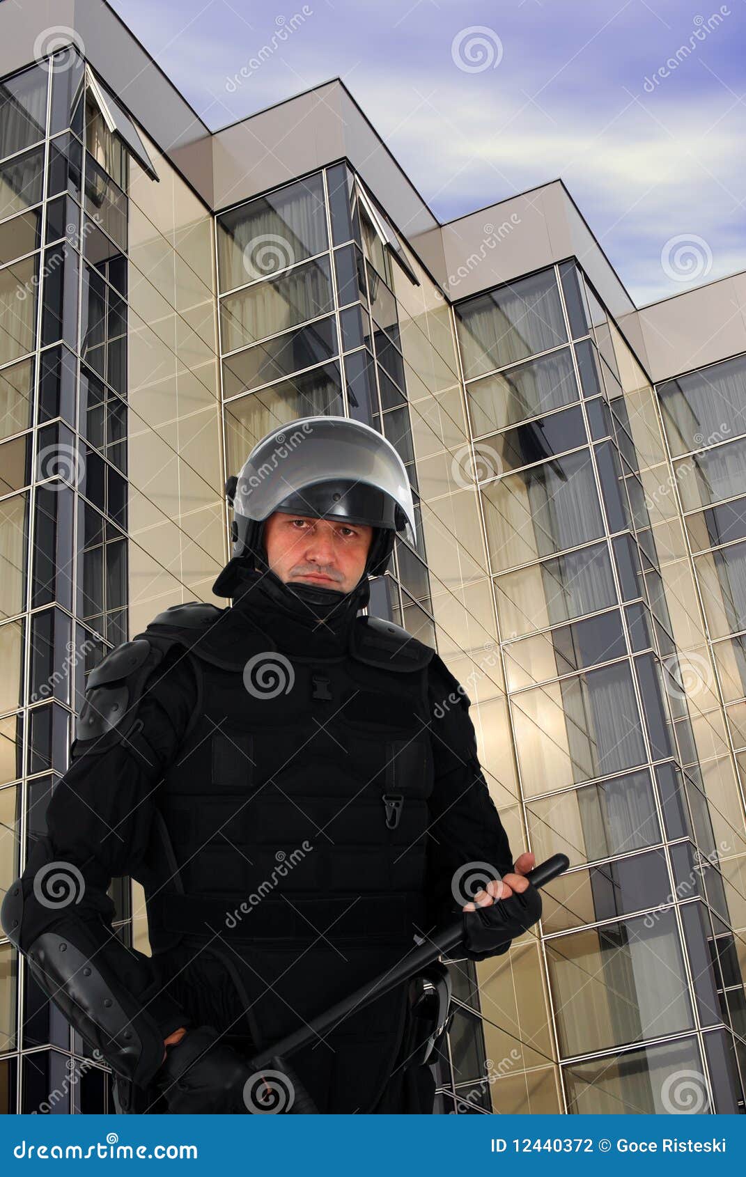 Riot policeman stock photo. Image of armor, security - 12440372