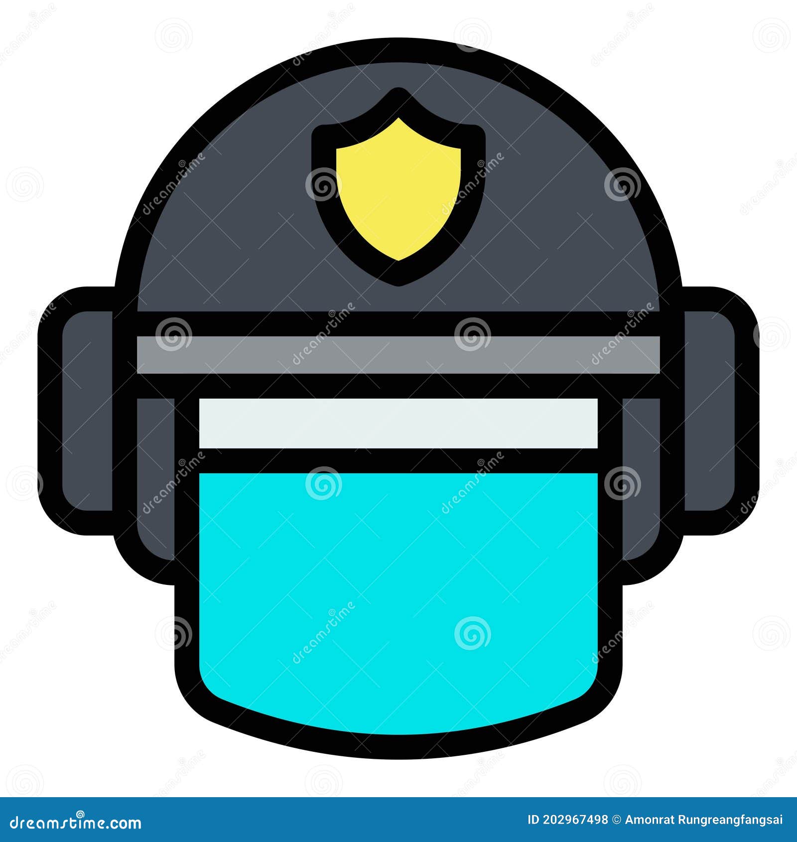 Riot Protection Helmet Icon, Protest Related Vector Stock Vector ...