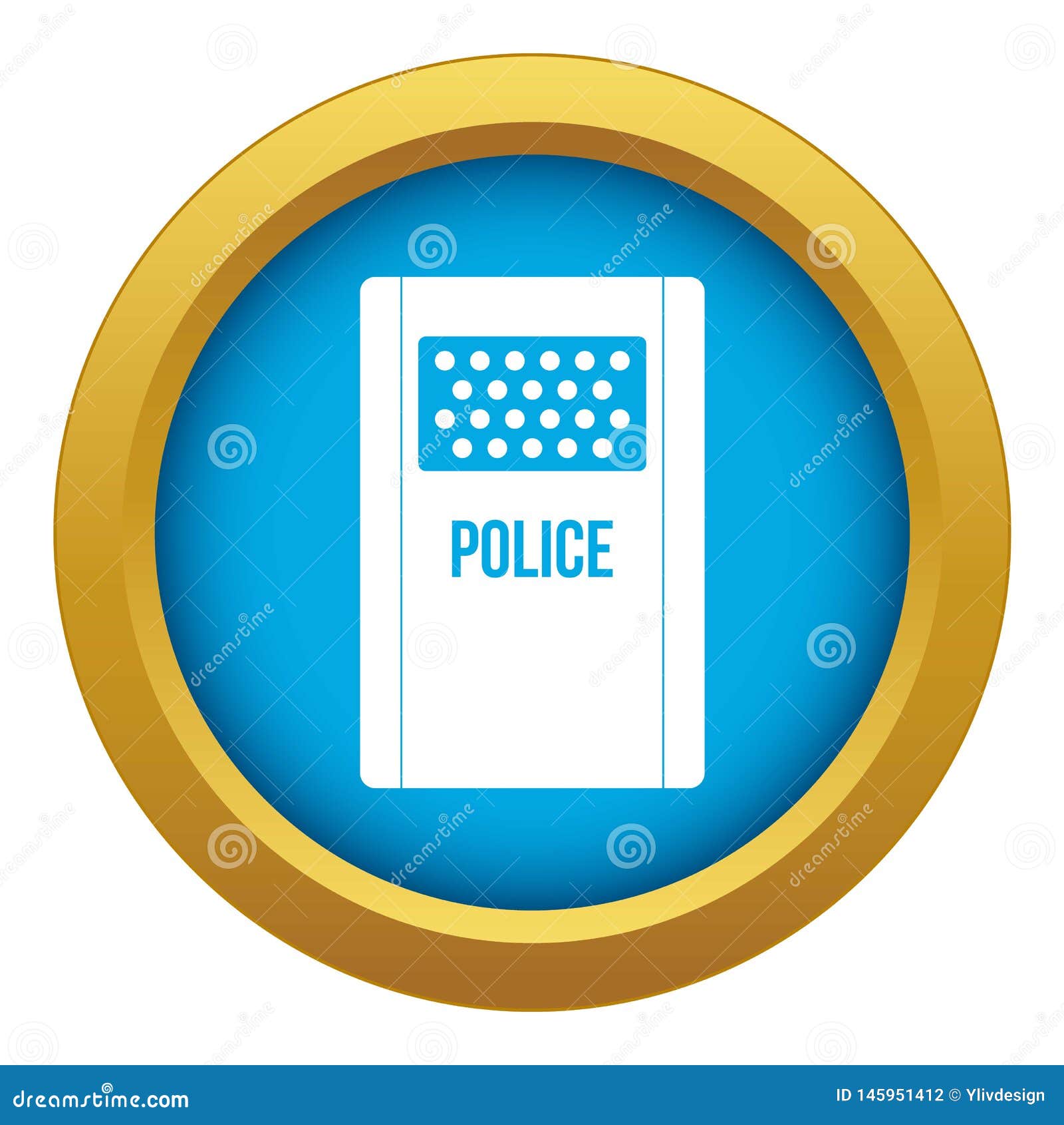 Riot Shield Icon Blue Vector Isolated Stock Vector - Illustration of ...