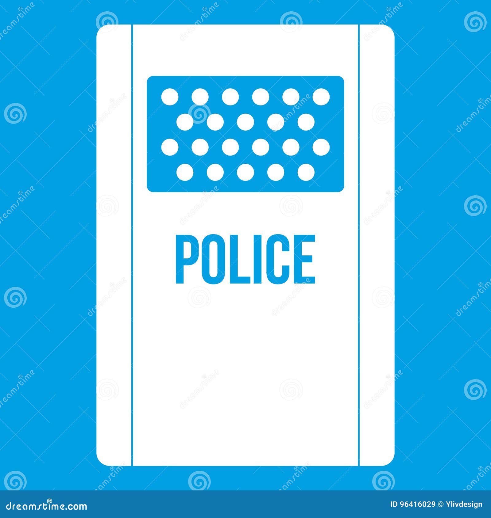 Riot shield icon white stock vector. Illustration of icon - 96416029