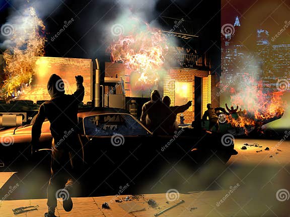 Riots stock illustration. Illustration of mass, city - 28118380