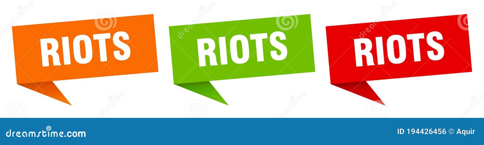 Riots Banner. Riots Speech Bubble Label Set Stock Vector - Illustration ...