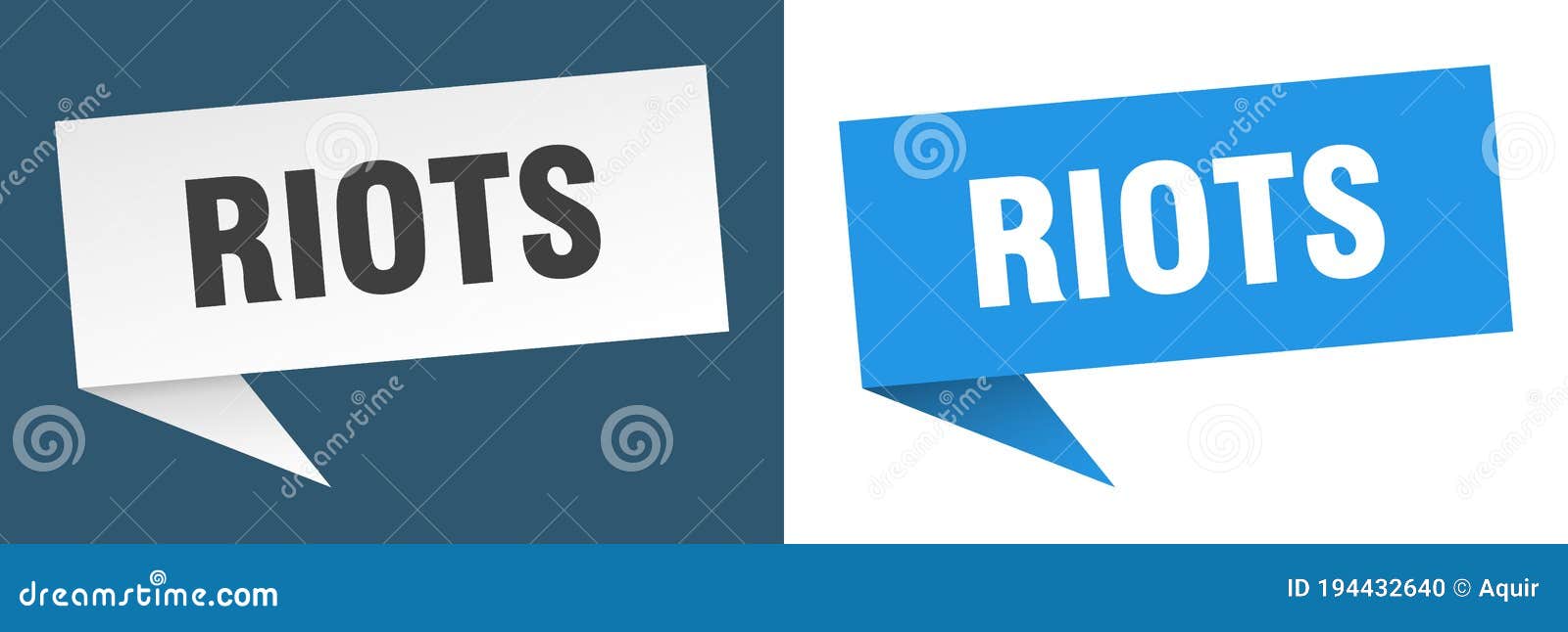 Riots Banner. Riots Speech Bubble Label Set Stock Vector - Illustration ...