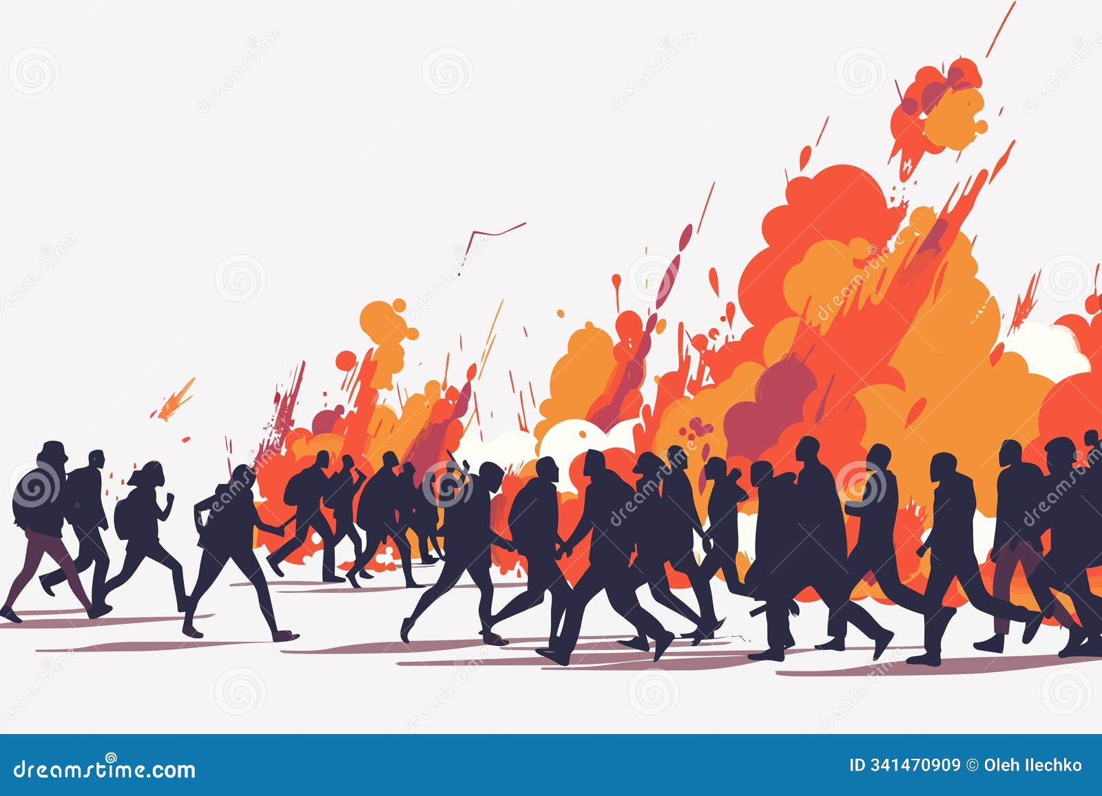 Riots On Street Stock Image Isolated Vector Style | CartoonDealer.com ...