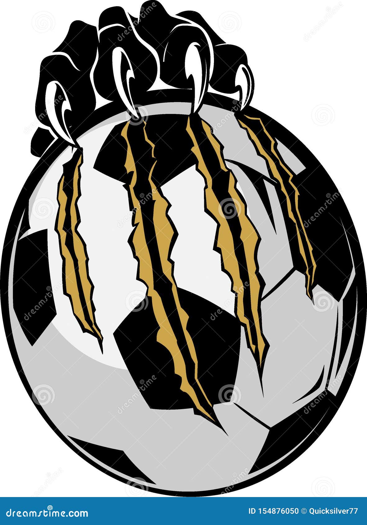 Rip Clawed Soccer Ball stock vector. Illustration of symbol - 154876050