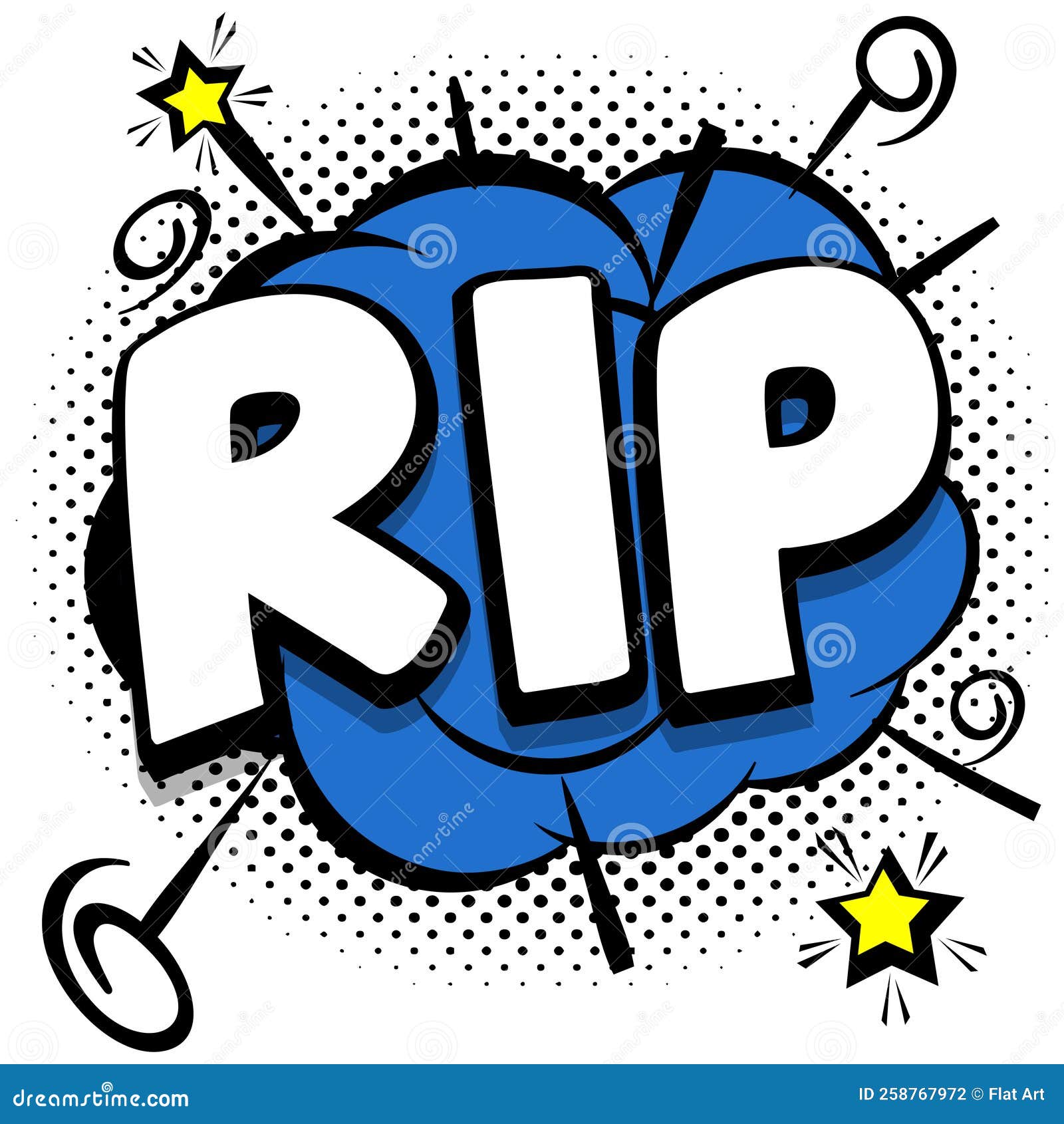 Rip Comic Bright Template with Speech Bubbles on Colorful Frames Stock ...