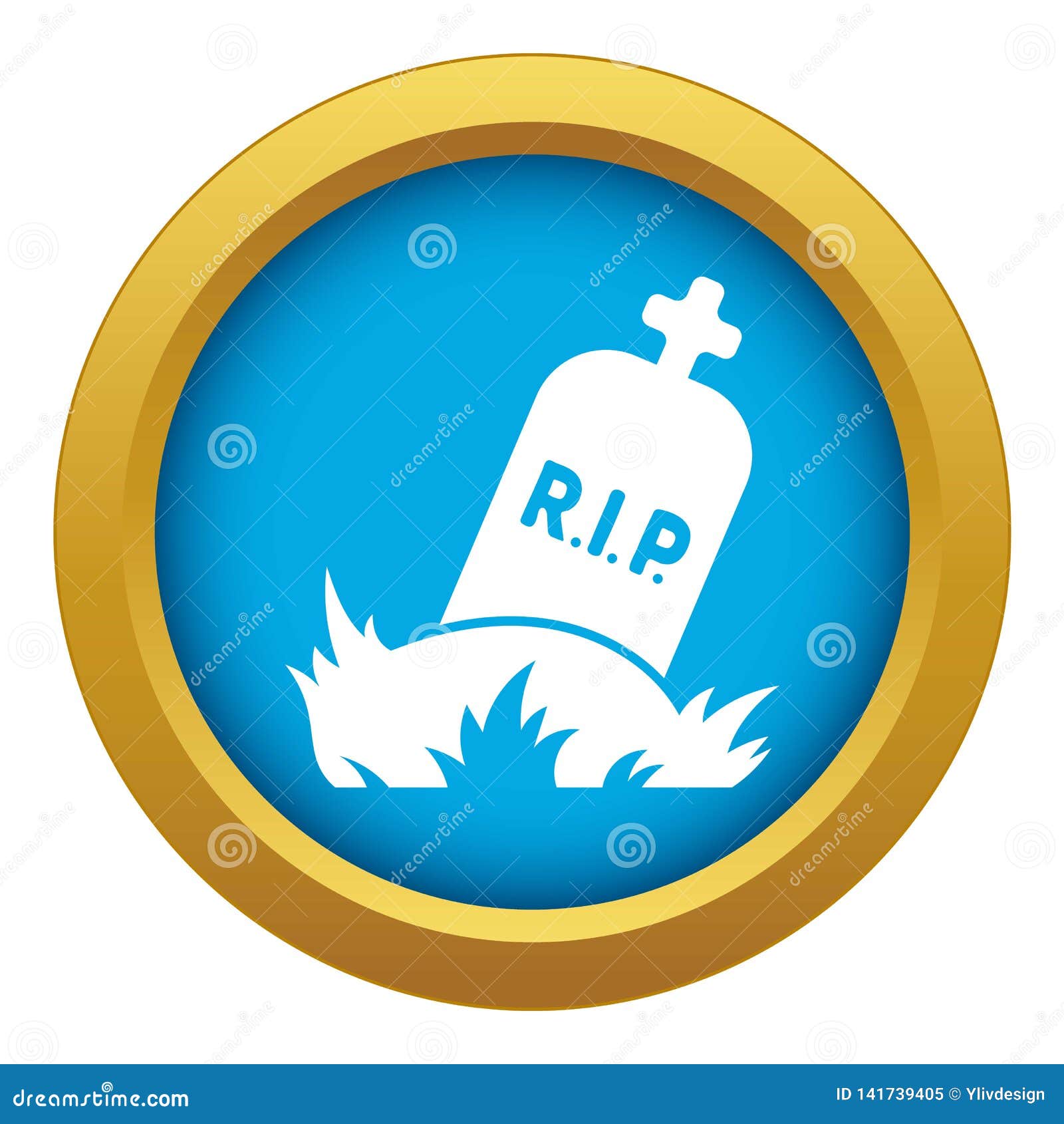 Rip Grave Icon Blue Vector Isolated Stock Vector - Illustration of ...