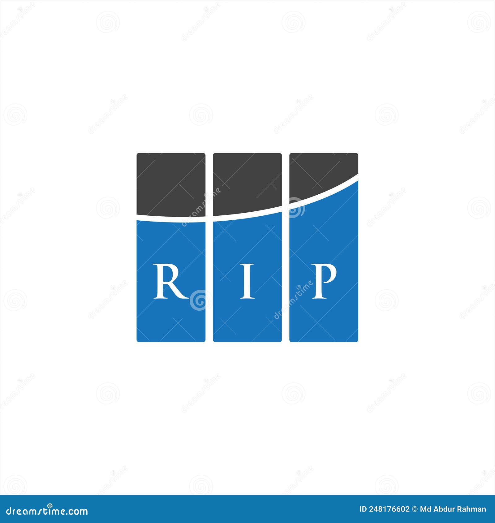 RIP Letter Logo Design on WHITE Background. RIP Creative Initials ...