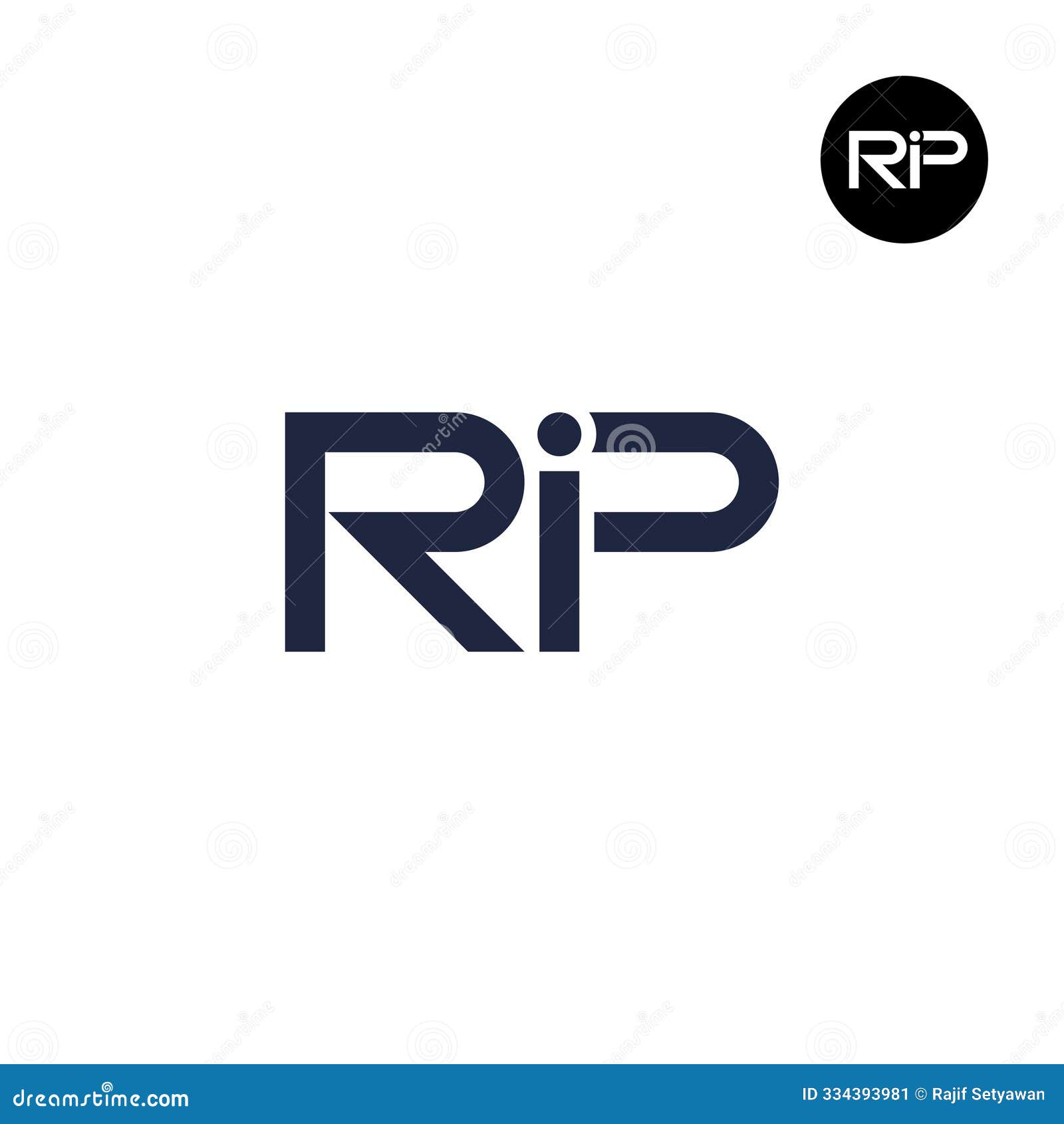 RIP Logo Letter Monogram Design Stock Vector - Illustration of alphabet ...