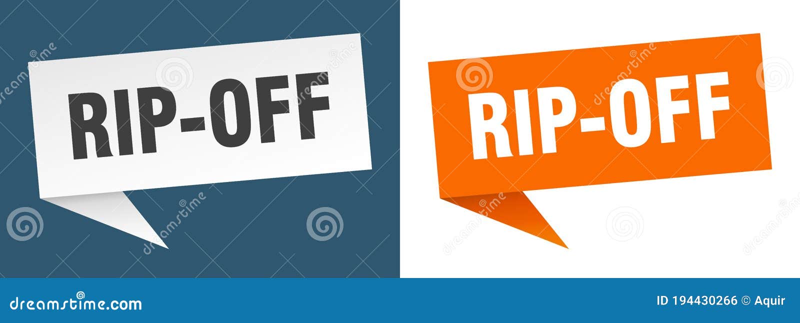 Rip-off Banner. Rip-off Speech Bubble Label Set Stock Vector ...