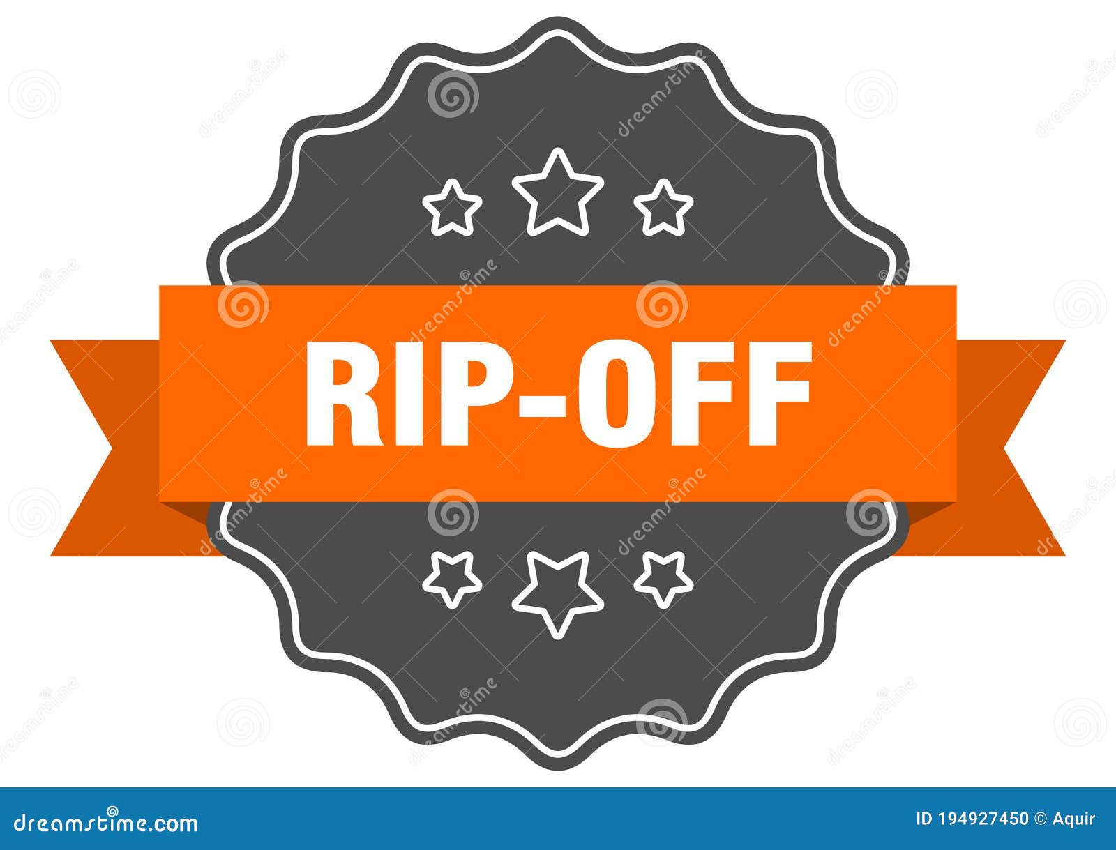 Rip-off label stock vector. Illustration of badge, round - 194927450