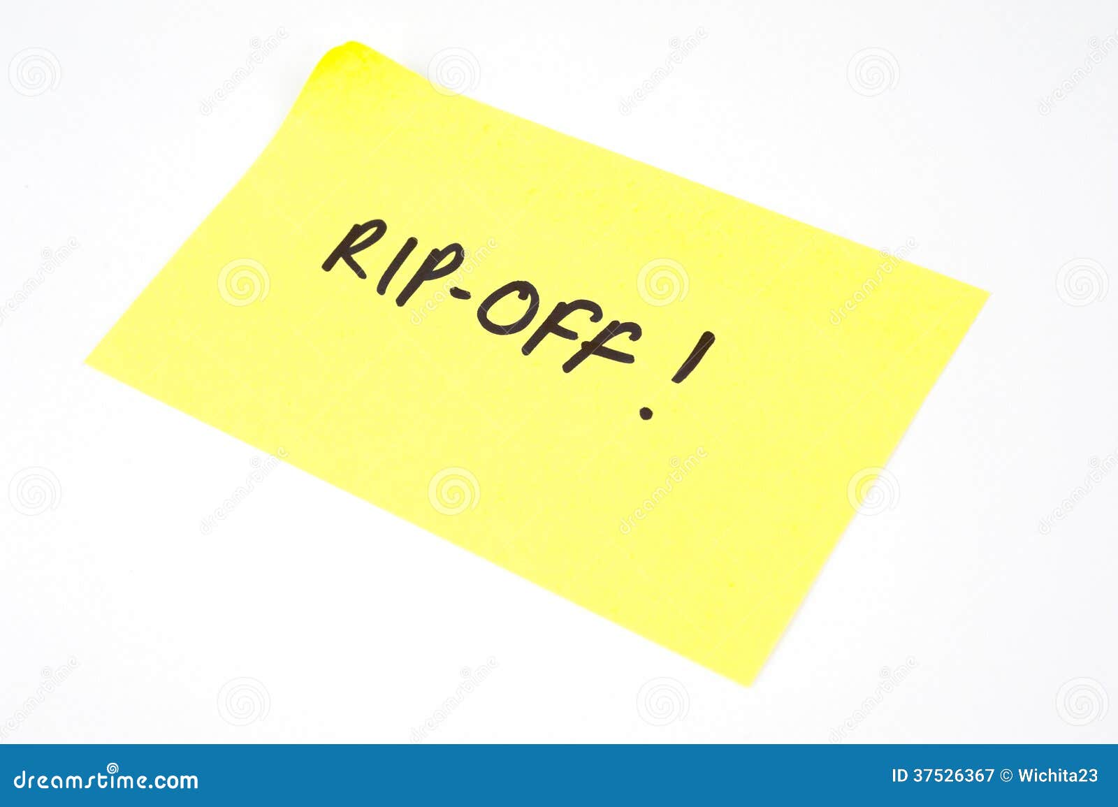 Rip-Off! Written on a Sticky Note Stock Image - Image of reminding ...