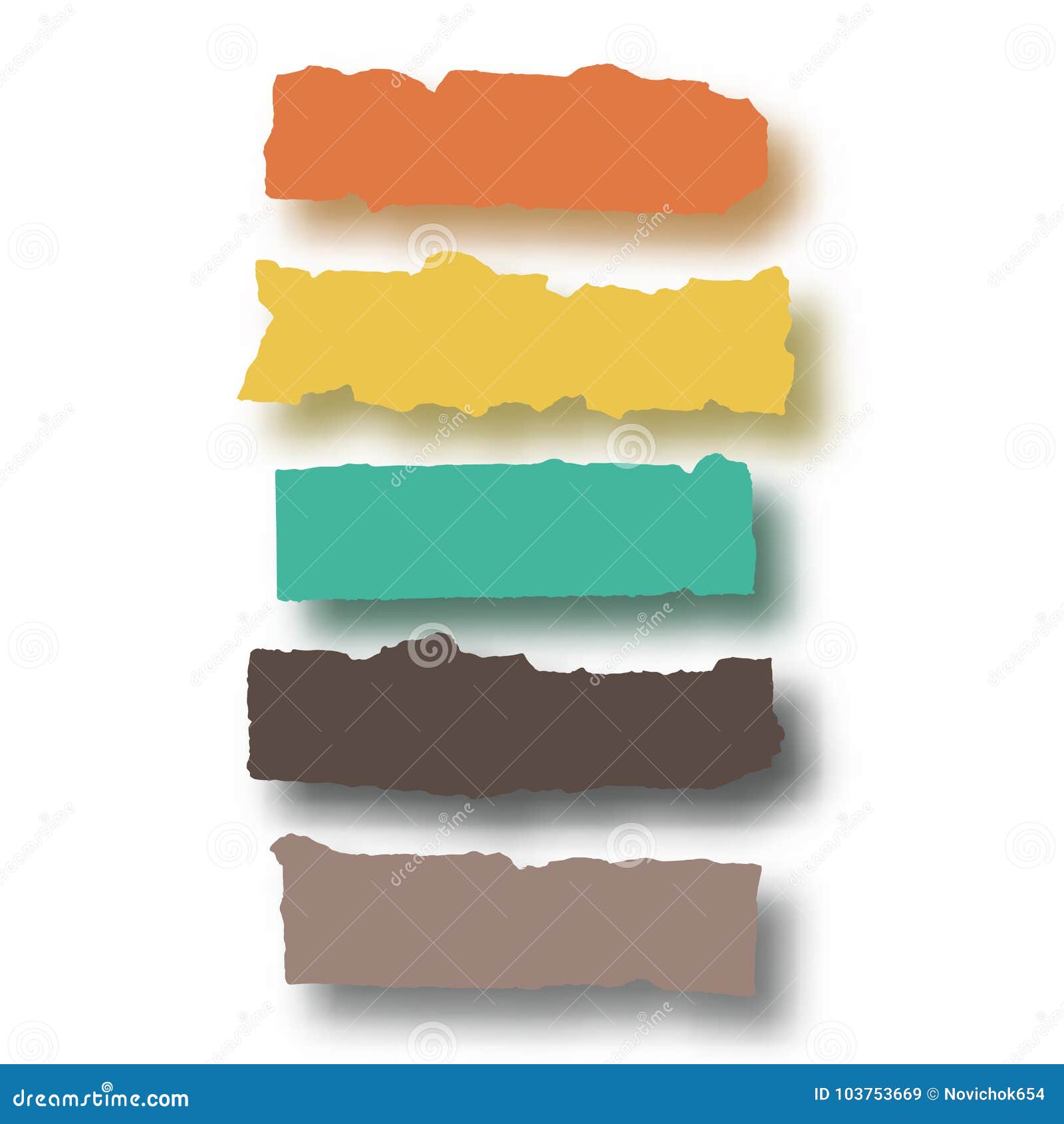 Rip Paper Colorful Banners Set. Stock Vector - Illustration of destroy ...