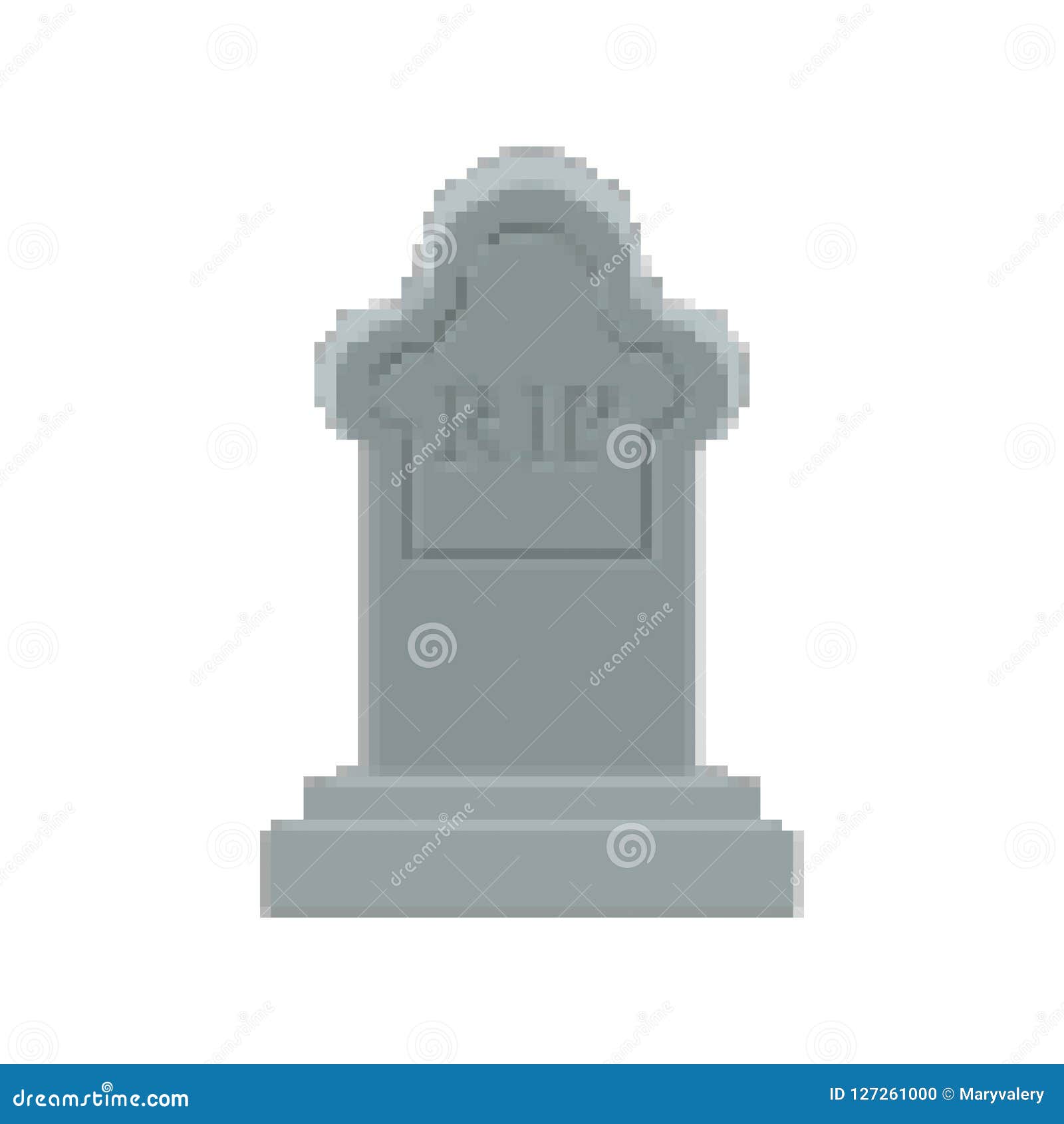 RIP-pixelart. Graf Met 8 Bits Grafzerk Halloween Ernstige Begraafplaats ...