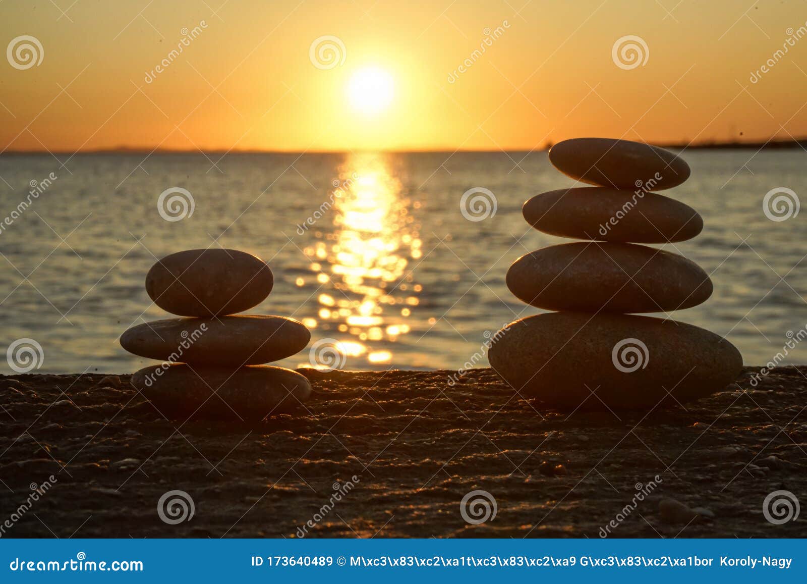 Rip-rap on the Seaside in the Middle of Sunset Stock Image - Image of ...