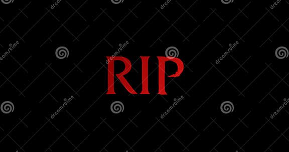 RIP and Rest in Peace Text Animation on Black Background Stock ...