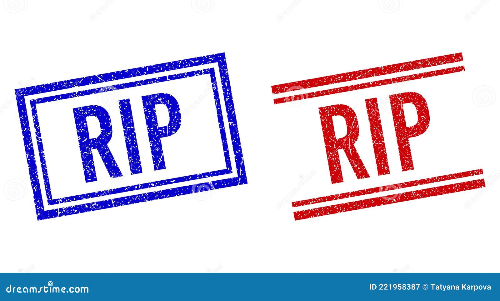 Grunge Textured RIP Stamp Seals with Double Lines Stock Vector ...