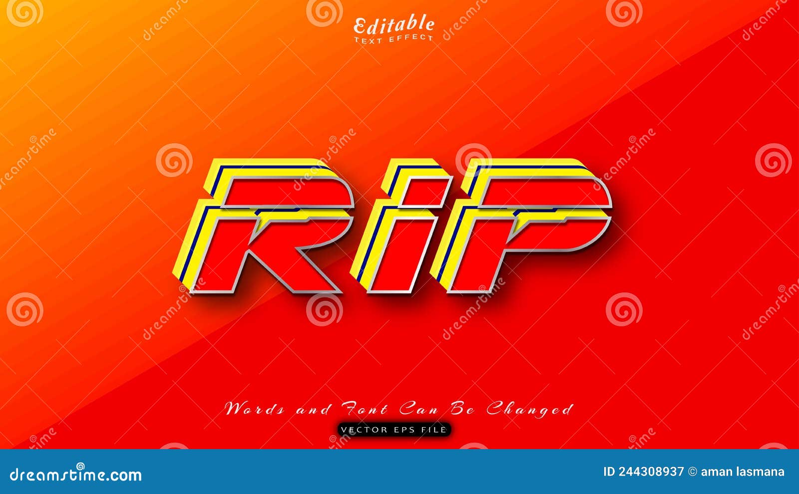 Rip text effect stock illustration. Illustration of succeed - 244308937