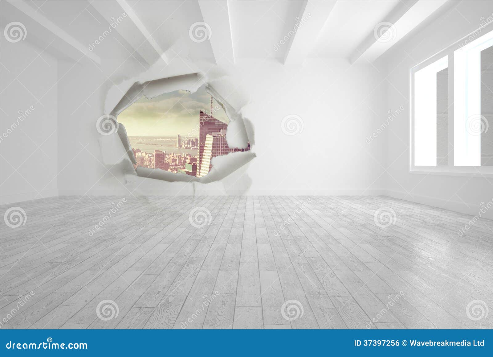 Rip On Wall Showing Technology Interface Stock Image | CartoonDealer ...