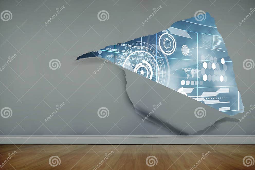 Rip on Wall Showing Interface Stock Illustration - Illustration of ...