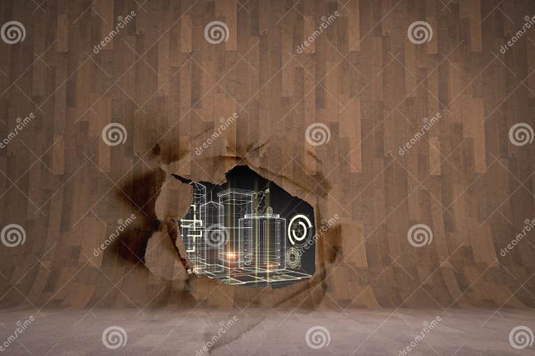 Rip on Wall Showing Interface Stock Illustration - Illustration of tear ...