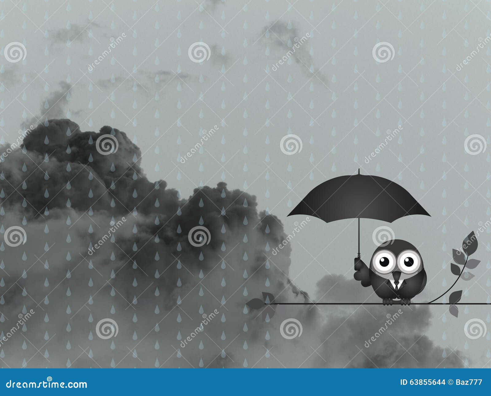 Riparando dalla pioggia illustrazione di stock. Illustrazione di scuro ...
