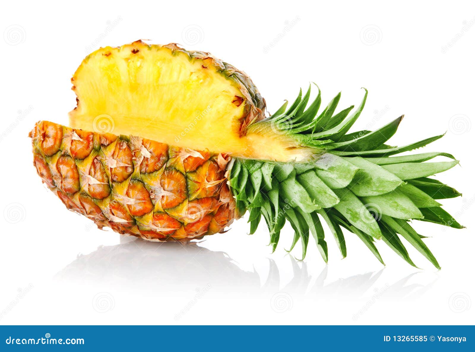 Ripe Ananas Fruit with Green Leaves Stock Image - Image of vitamins ...
