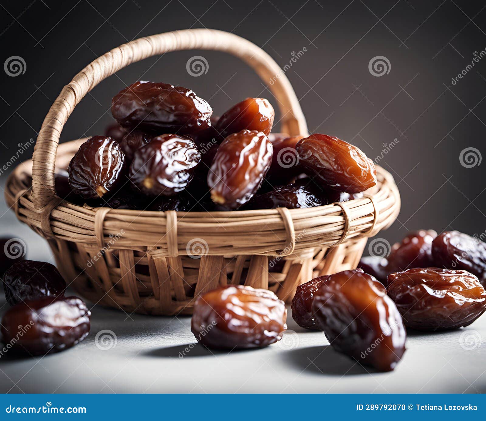 Ripe Appetizing Dates in an Overflowing Basket, AI Stock Photo - Image ...