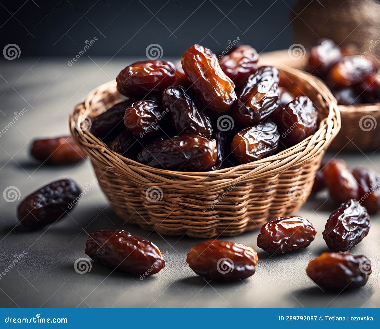 Ripe Appetizing Dates in an Overflowing Basket, AI Stock Image - Image ...