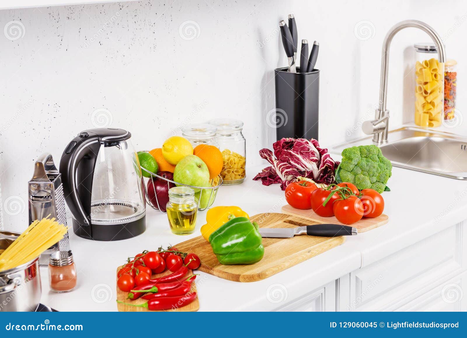 Ripe Appetizing Vegetables on Kitchen Counter Stock Image - Image of ...