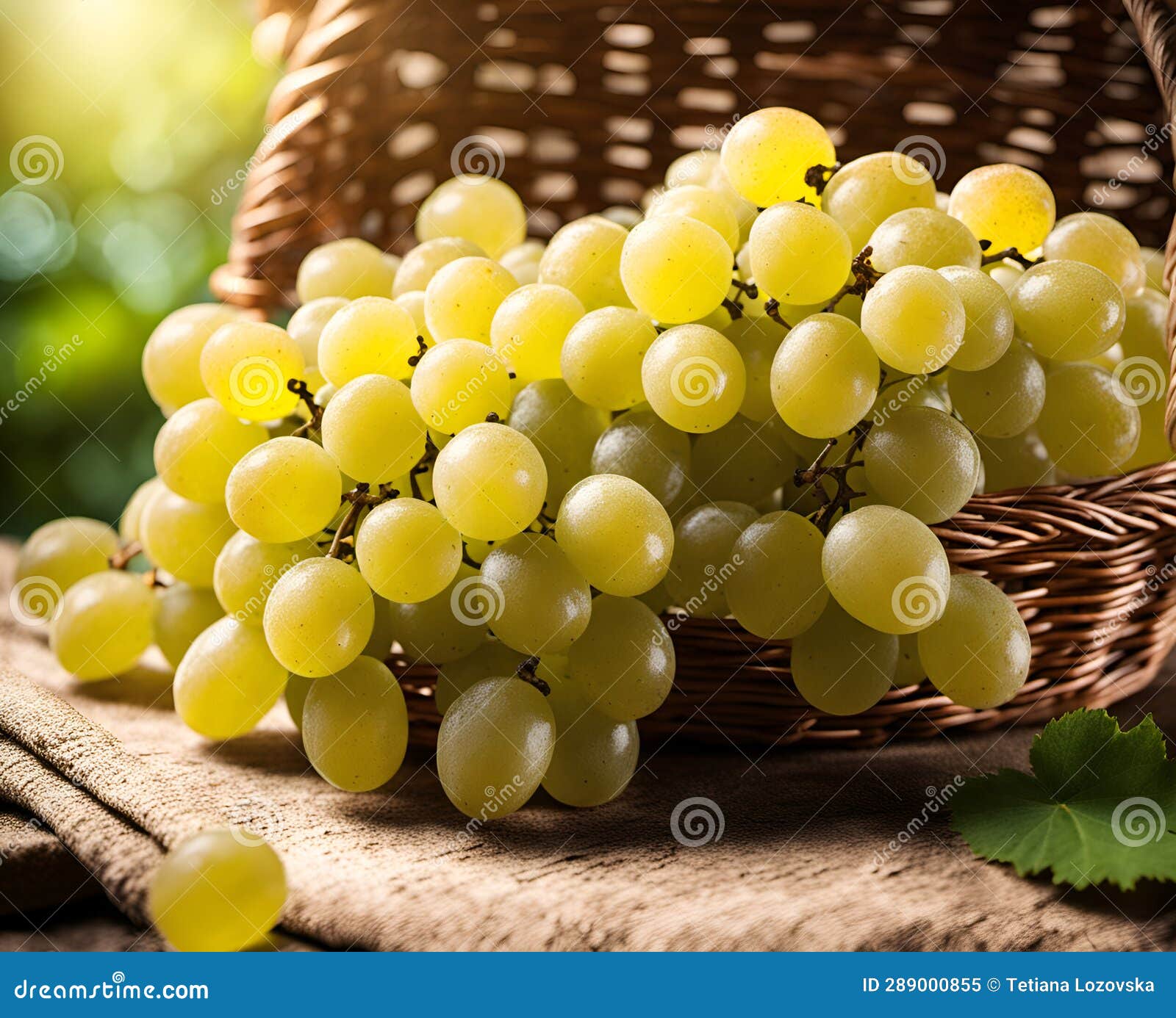 Ripe Appetizing White Grape Berries in an Overflowing Basket, AI Stock ...
