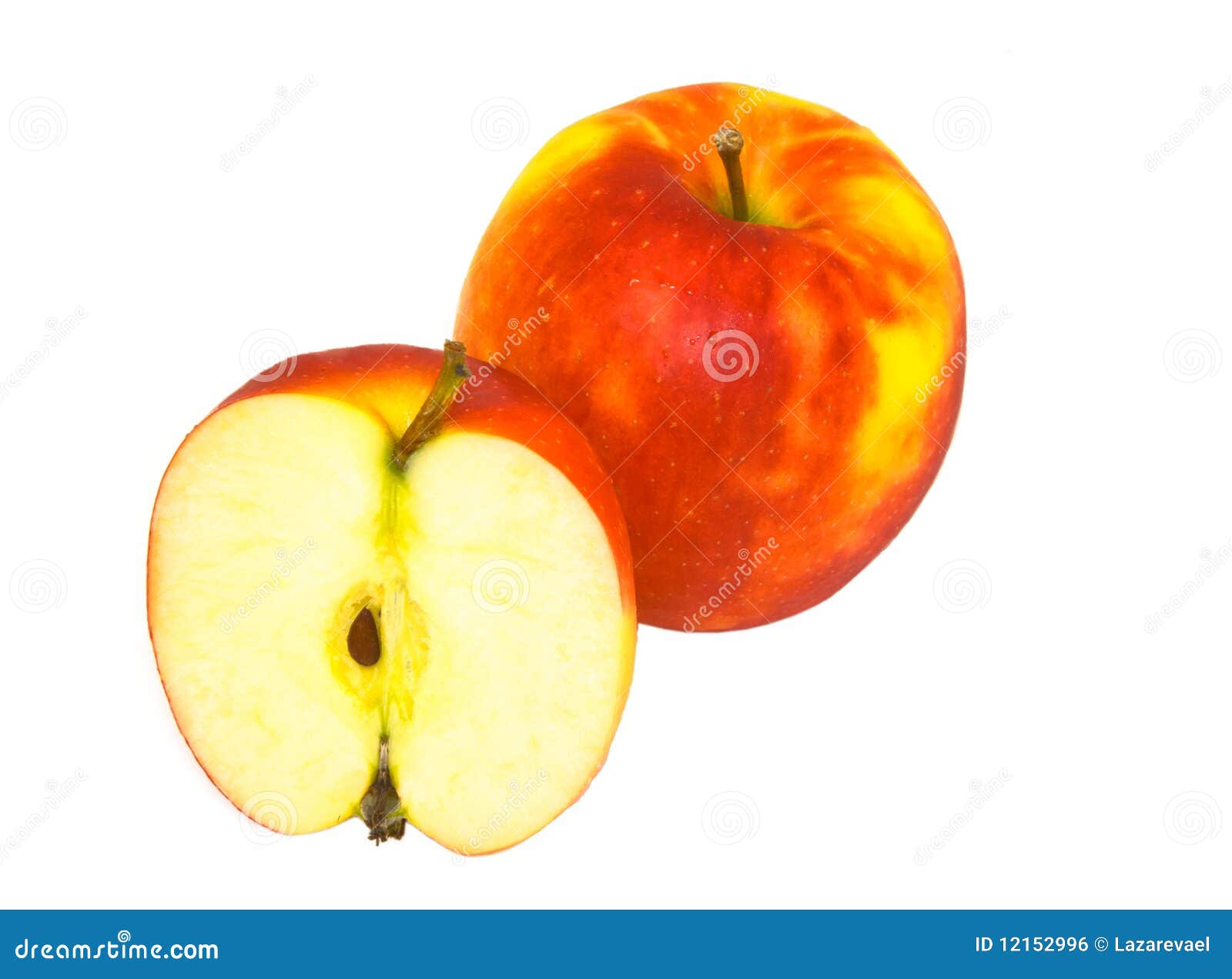 Ripe apple with half stock photo. Image of object, dessert - 12152996