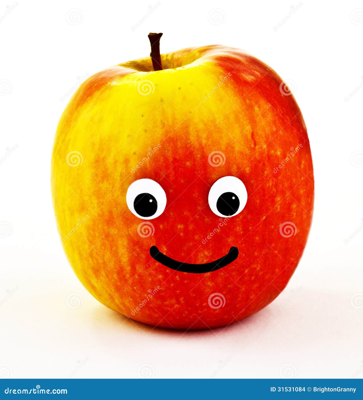 Ripe Apple With Smiley Face Stock Photo - Image: 31531084