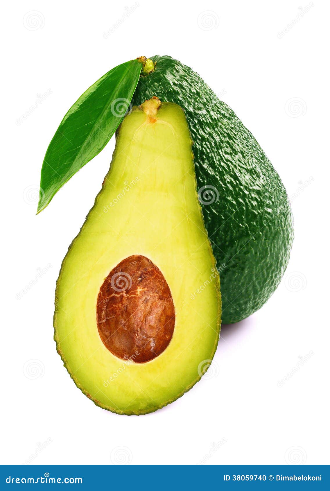 Ripe avocado isolated stock photo. Image of freshness - 38059740