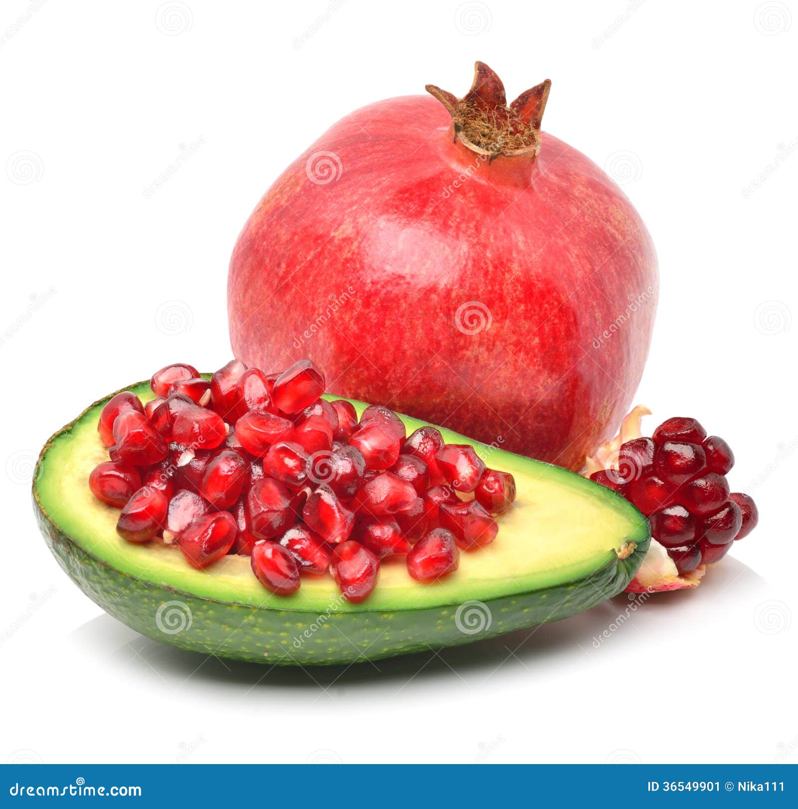 Ripe Avocado and Pomegranate Stock Image - Image of full, ingredient ...