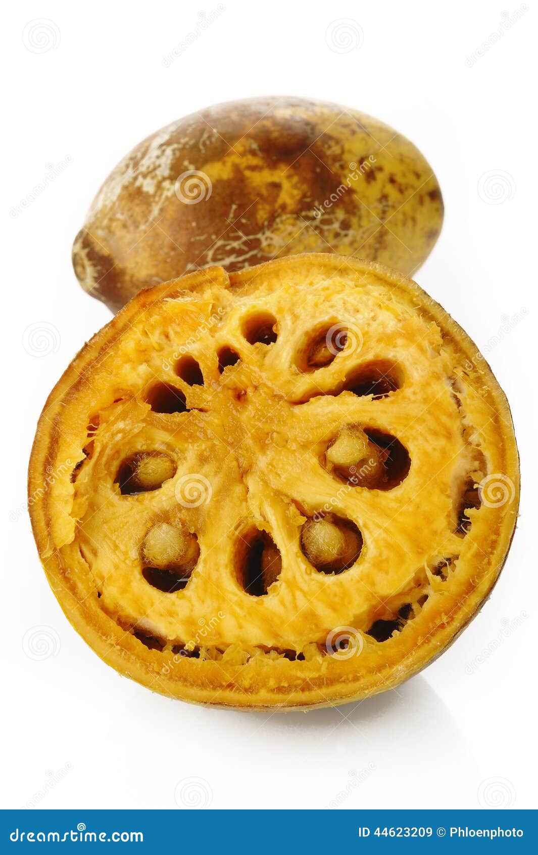 Ripe bael fruit on white stock image. Image of healthy - 44623209