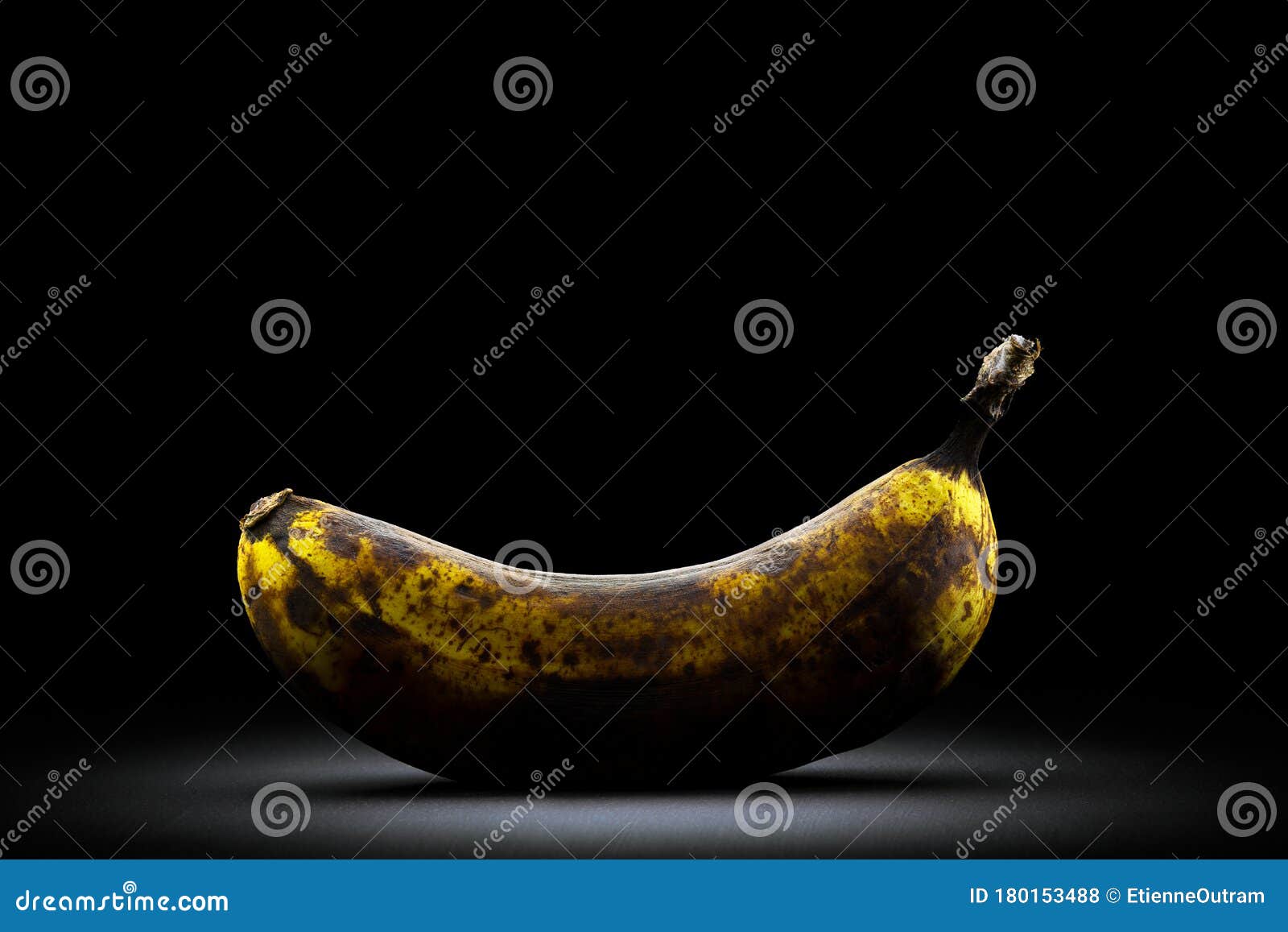 Ripe Banana Close-up in Dramatic Low Light Stock Photo - Image of close ...