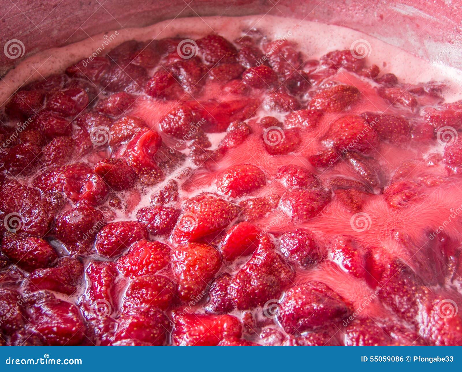 Ripe Boiling Strawberries for Jam Stock Photo - Image of boiling, fruit ...