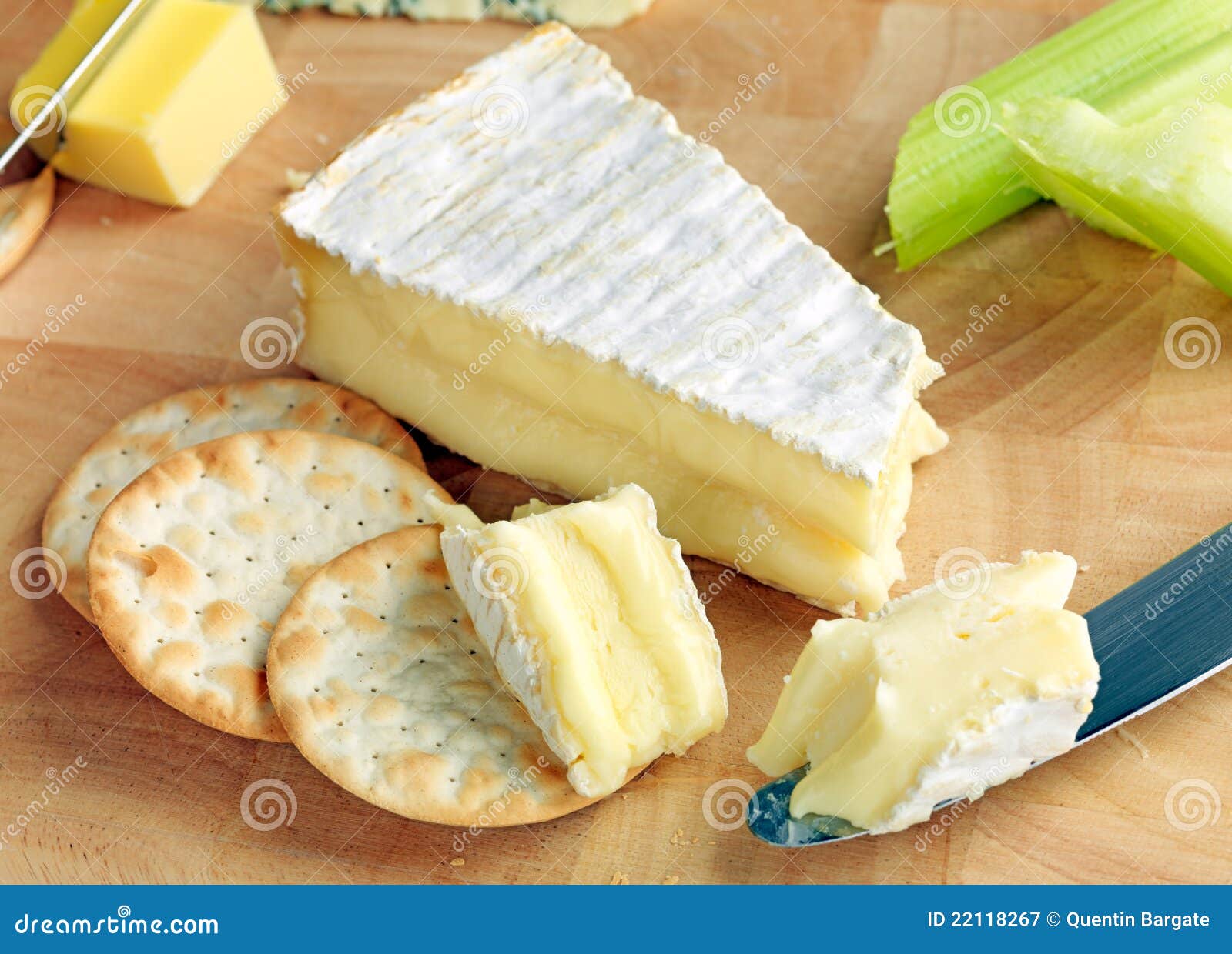 Ripe Brie on a cheeseboard stock image. Image of serving - 22118267