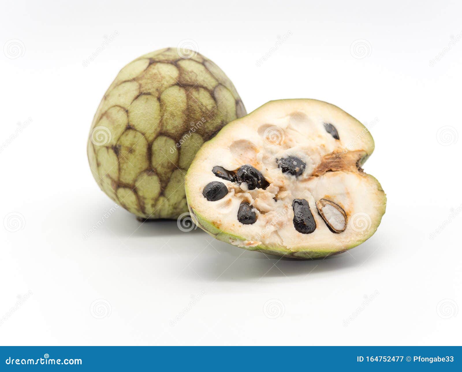 Ripe Cherimoya Fruit on White Background Stock Image - Image of ...