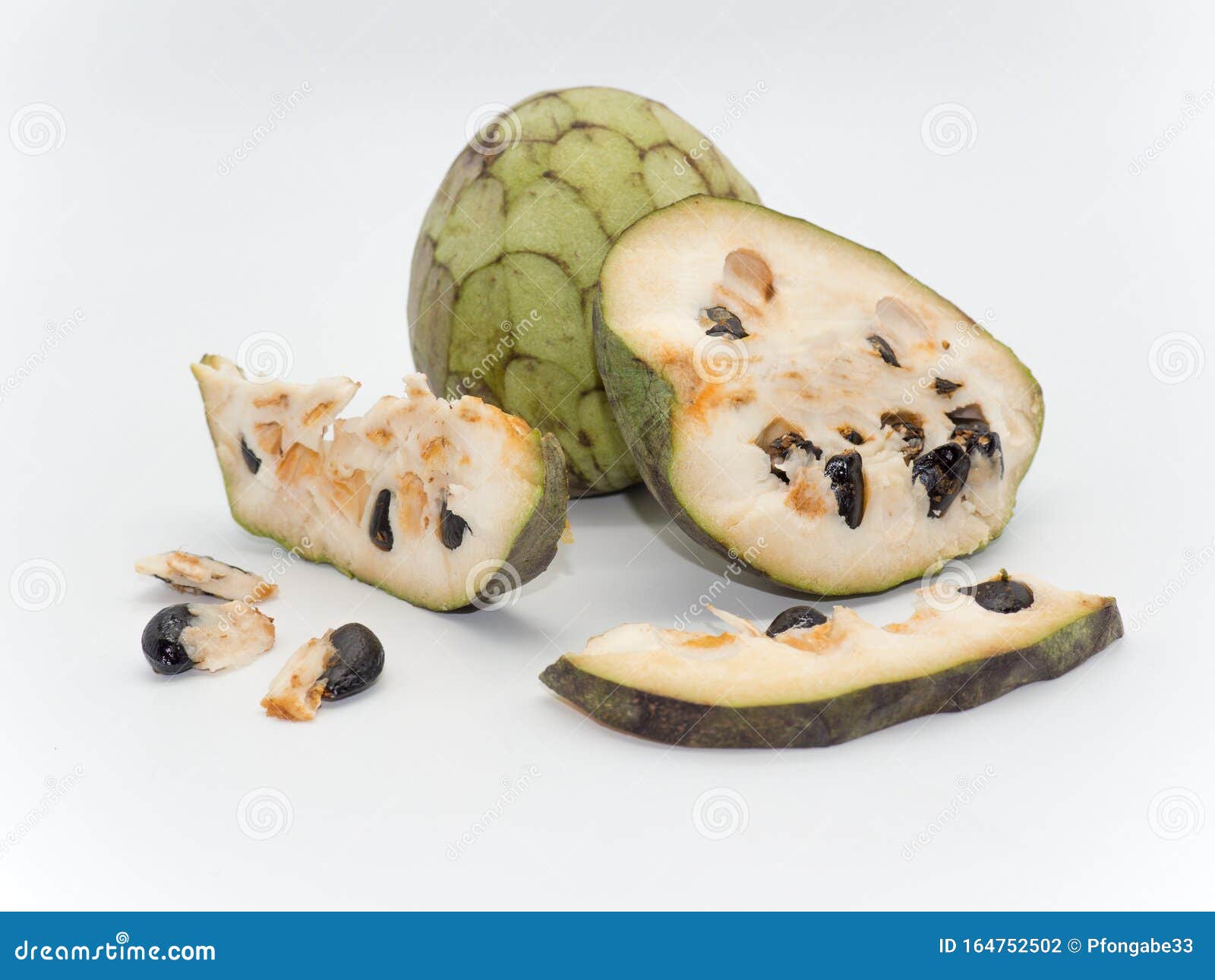 Ripe Cherimoya Fruit on White Background Stock Photo - Image of nature ...