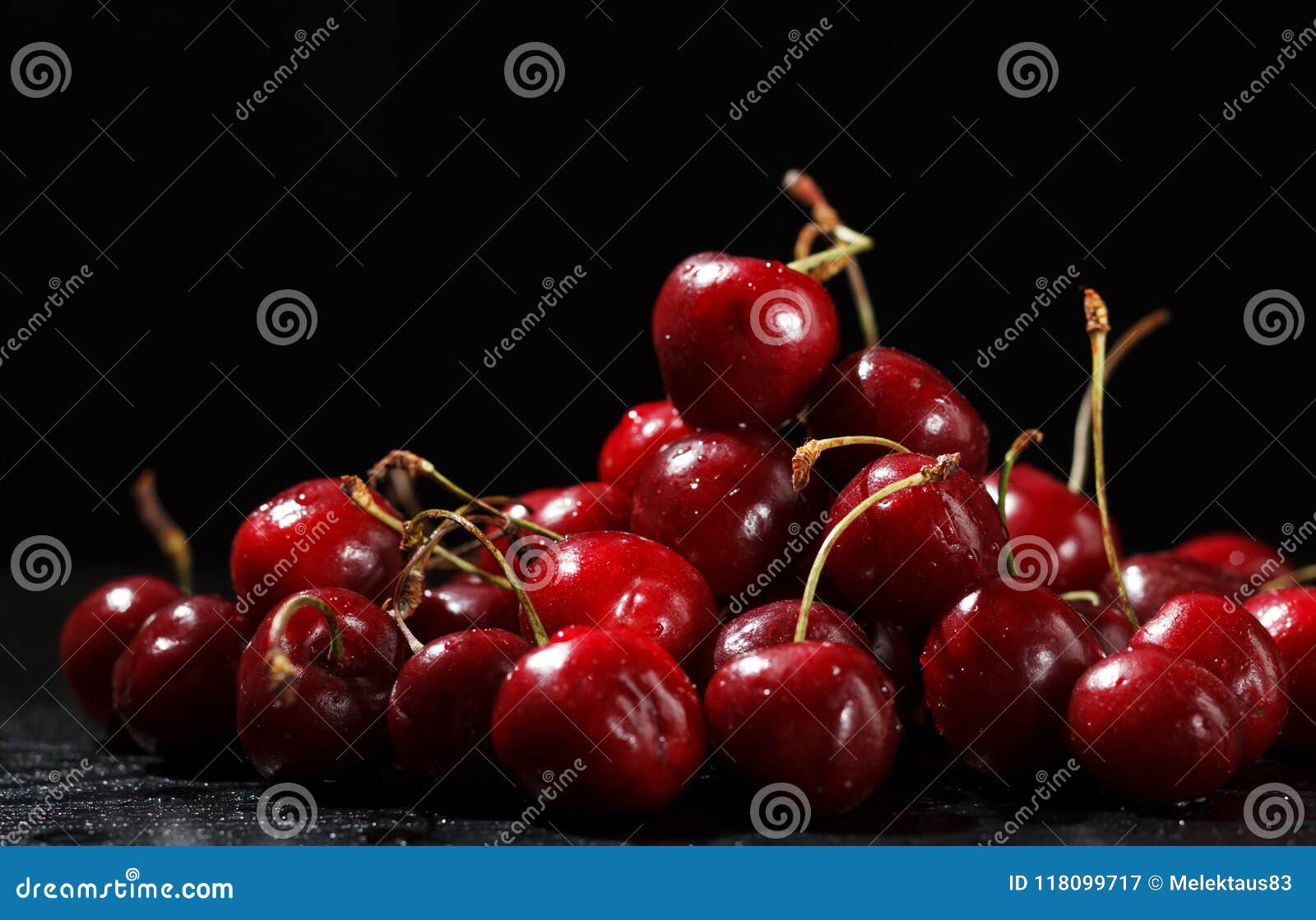Cherry on black stock image. Image of vegetarianism - 118099717