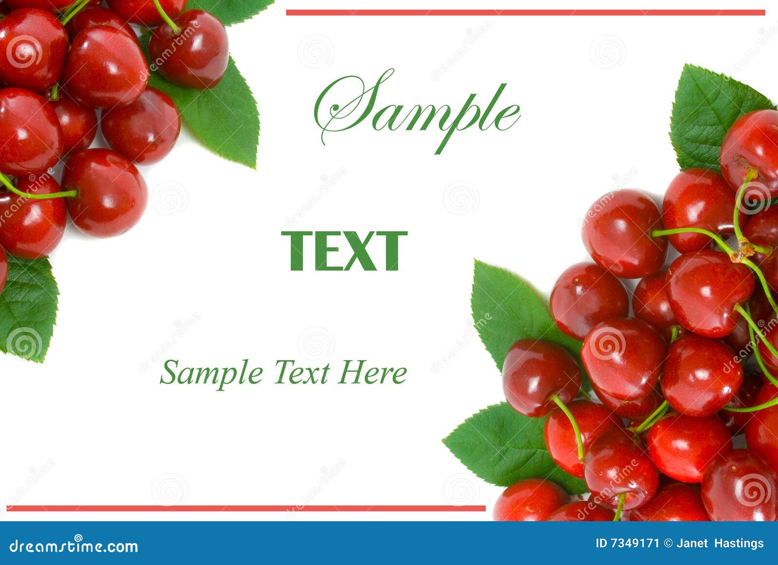 Ripe Cherry Corner Border with Copy Space Stock Image - Image of white ...