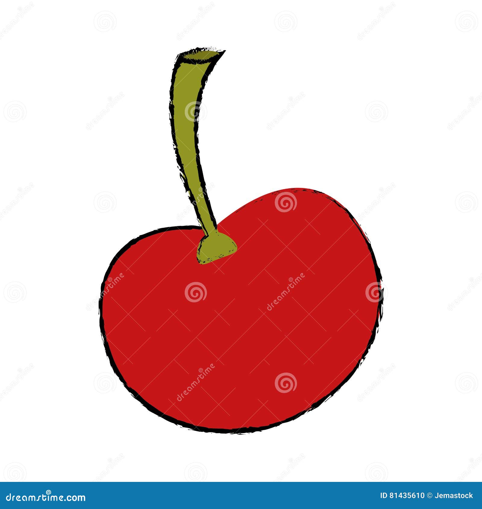 Ripe Cherry Fruit Nature Design Drawing Stock Vector - Illustration of ...
