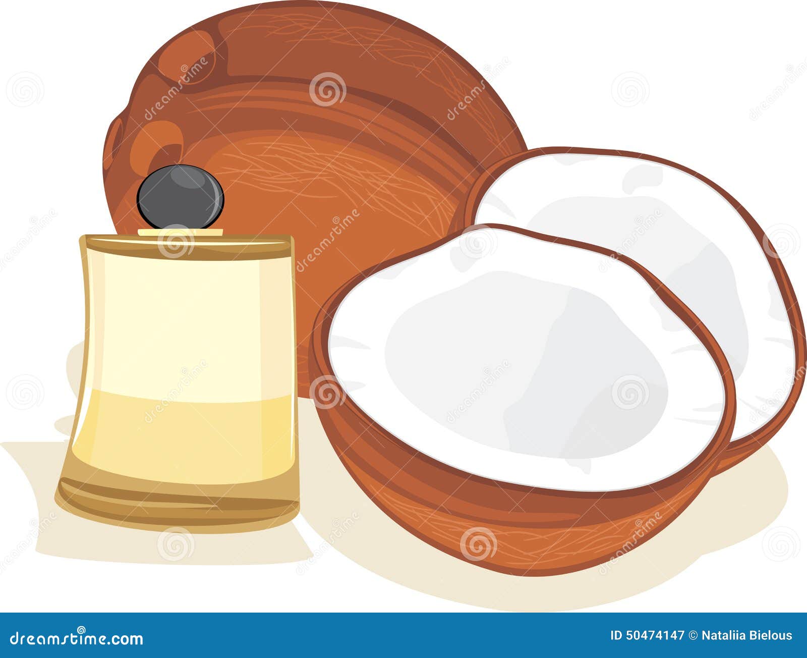 Ripe Coconuts and Coconut Oil Stock Vector - Illustration of ... Ripe Coconuts and Coconut Oil Stock Vector - Illustration of ...
