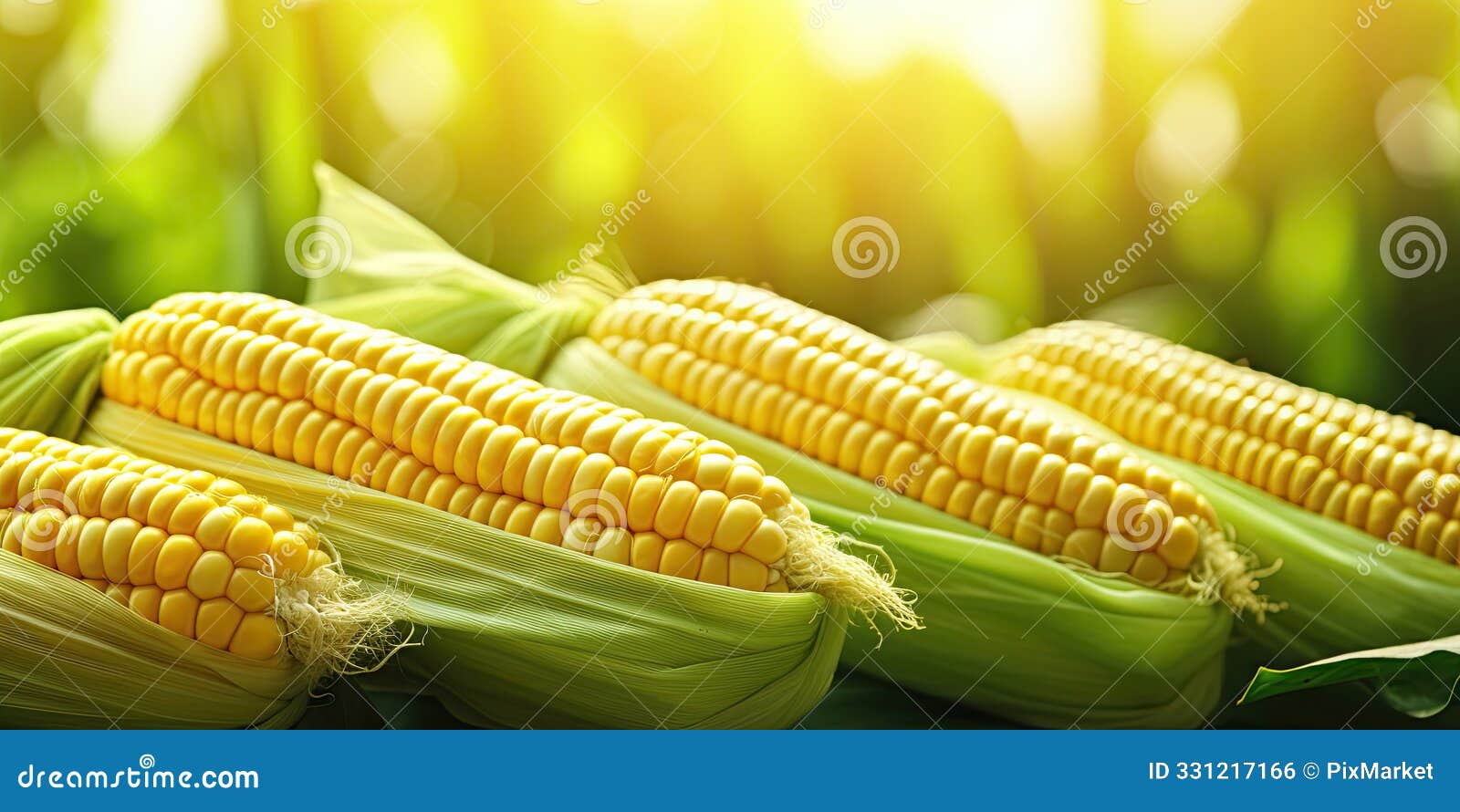 Corn Cobs And Straw Hat Celebration Background Royalty-Free ...