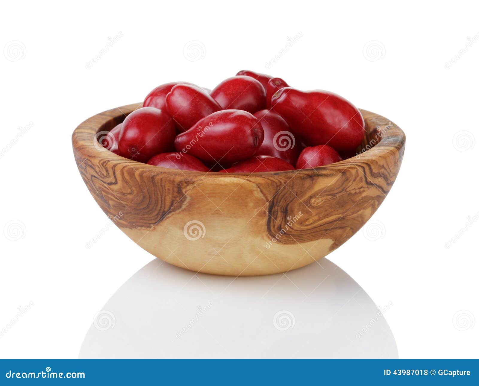 Ripe Cornel Berries in Wood Bowl Stock Photo - Image of dogwood, cornus ...