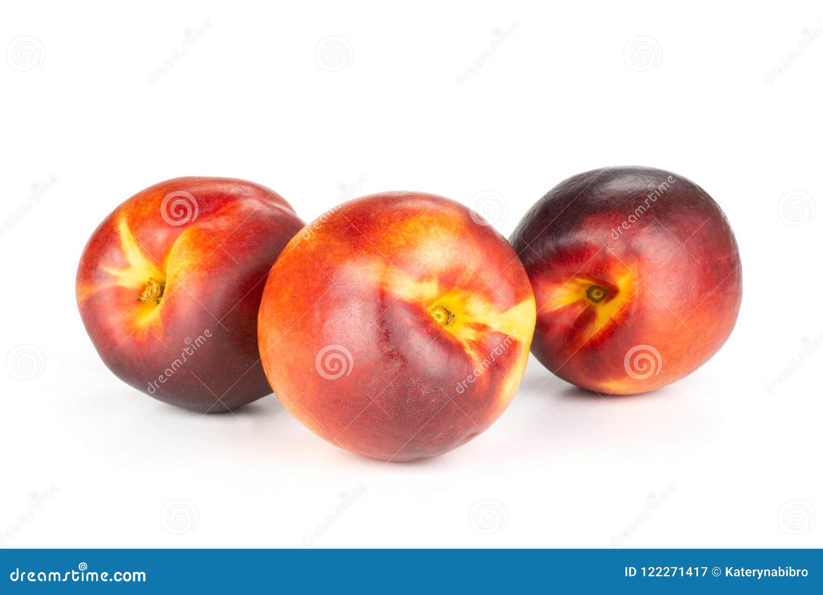 Ripe Deep Red Nectarine Isolated on White Stock Image - Image of ...